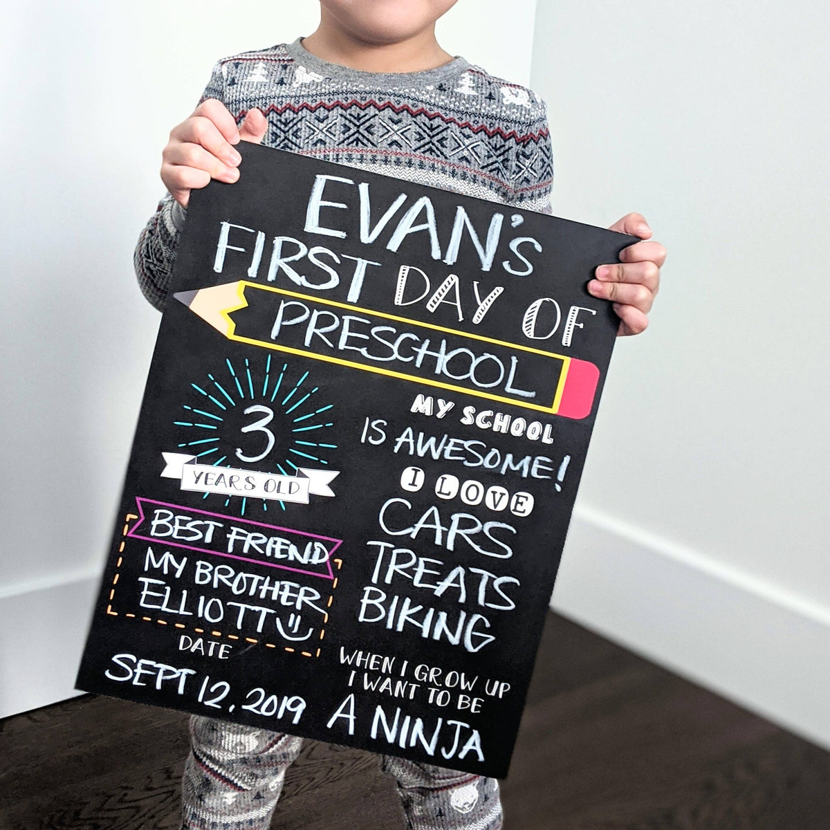 Reusable First OR Last Day Sign - Love Designs – Muckabout